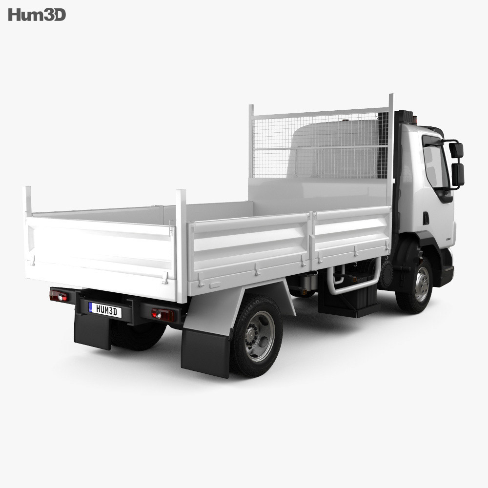 DAF LF Dropside Tipper 2014 3D model - Download Truck on 3DModels.org