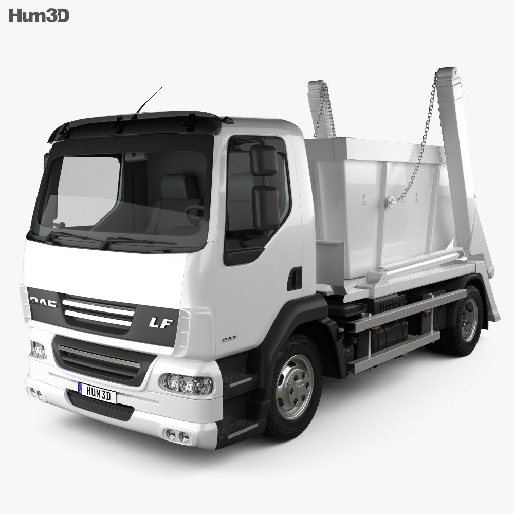 DAF LF Skip Loader 2014 3D model - Download Truck on 3DModels.org