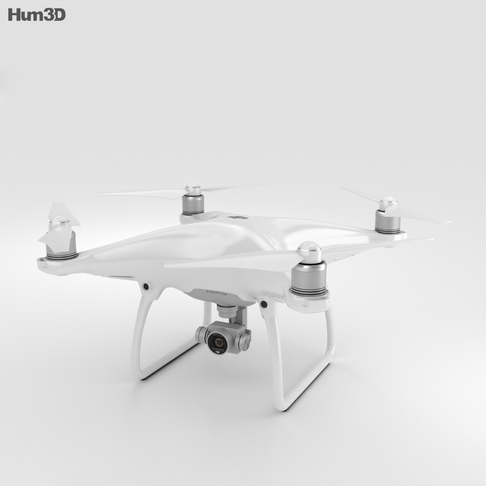 DJI Phantom 4 Camera Drone 3D model - Download Camera Drones on ...