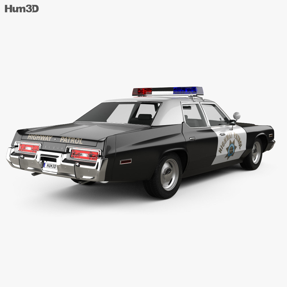 Dodge Monaco Police 1974 3D model - Download Sedan on 3DModels.org
