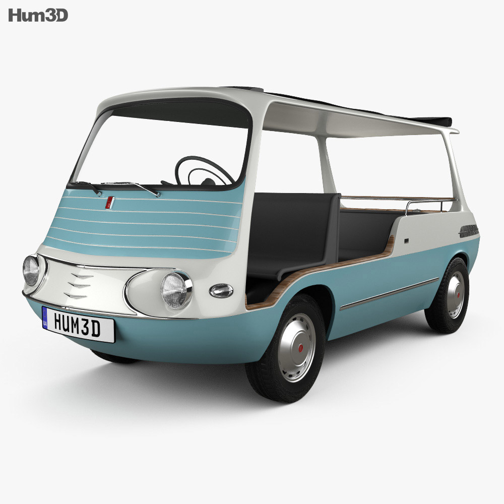 Fiat 600 Multipla Marinella 1958 3D model - Download Van on 3DModels.org