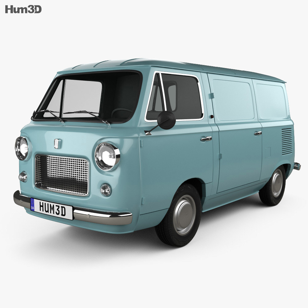Fiat 600 T 1967 3D model - Download Van on 3DModels.org