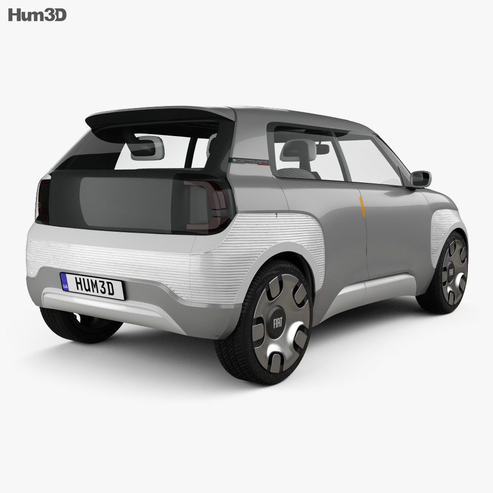 Fiat Centoventi with HQ interior 2020 3D model - Download Hatchback on ...