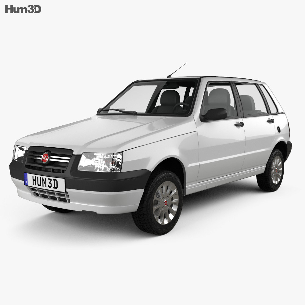 Fiat Mille Economy (Uno) 2014 3D model - Download Hatchback on 3DModels.org