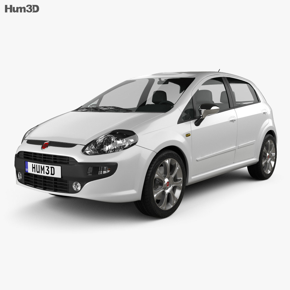 Fiat Punto Evo 5-door 2012 3D model - Download Hatchback on 3DModels.org