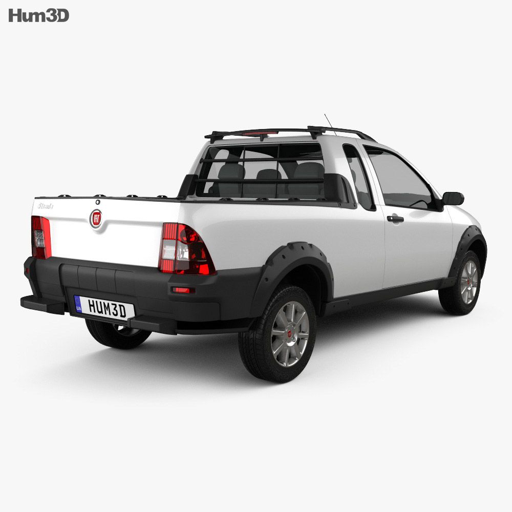 Fiat Strada Crew Cab Trekking 2014 3D model - Download Pickup on ...