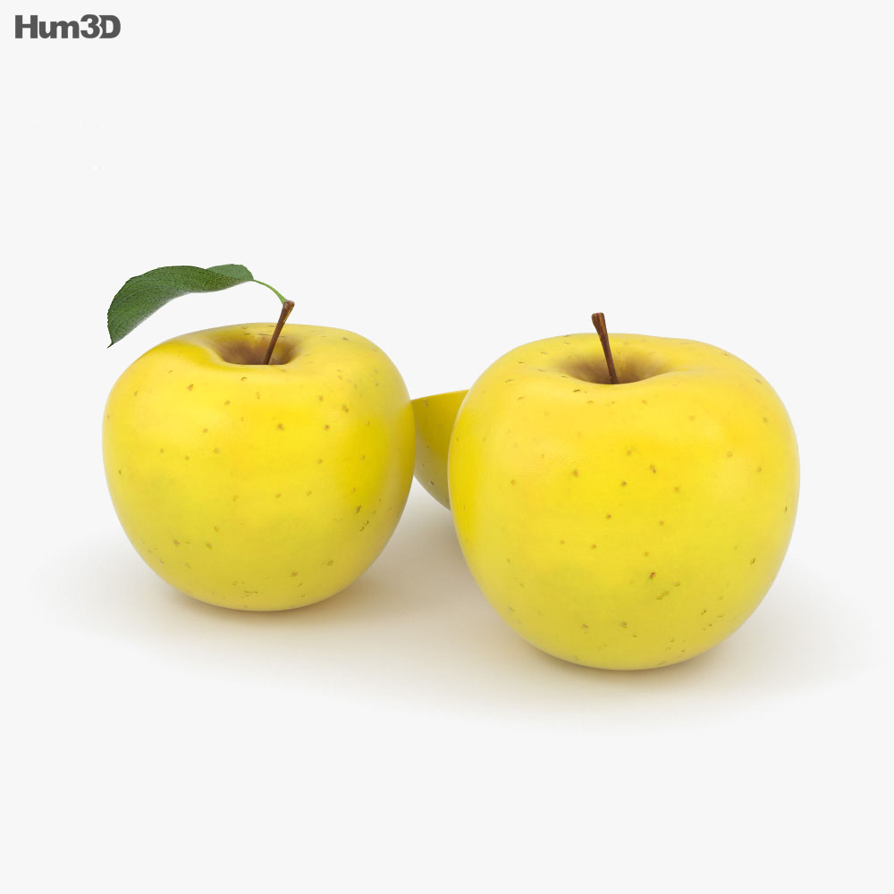 Yellow Apple 3D model - Download Fruit on 3DModels.org