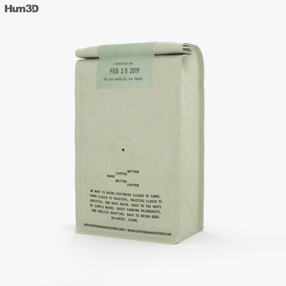 Coffee package 3D model - Download Mockup on 3DModels.org