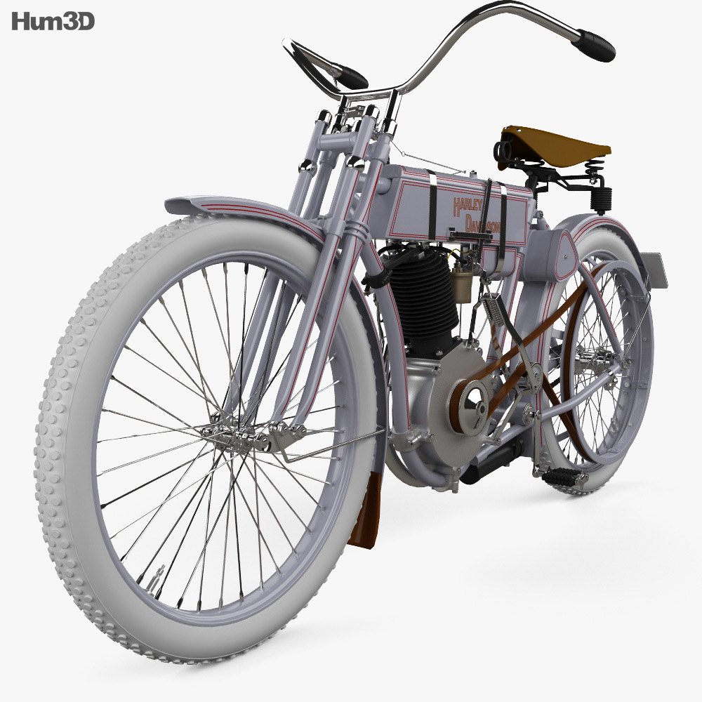 Harley-Davidson model 2 1906 3D model - Download Motorcycle on 3DModels.org
