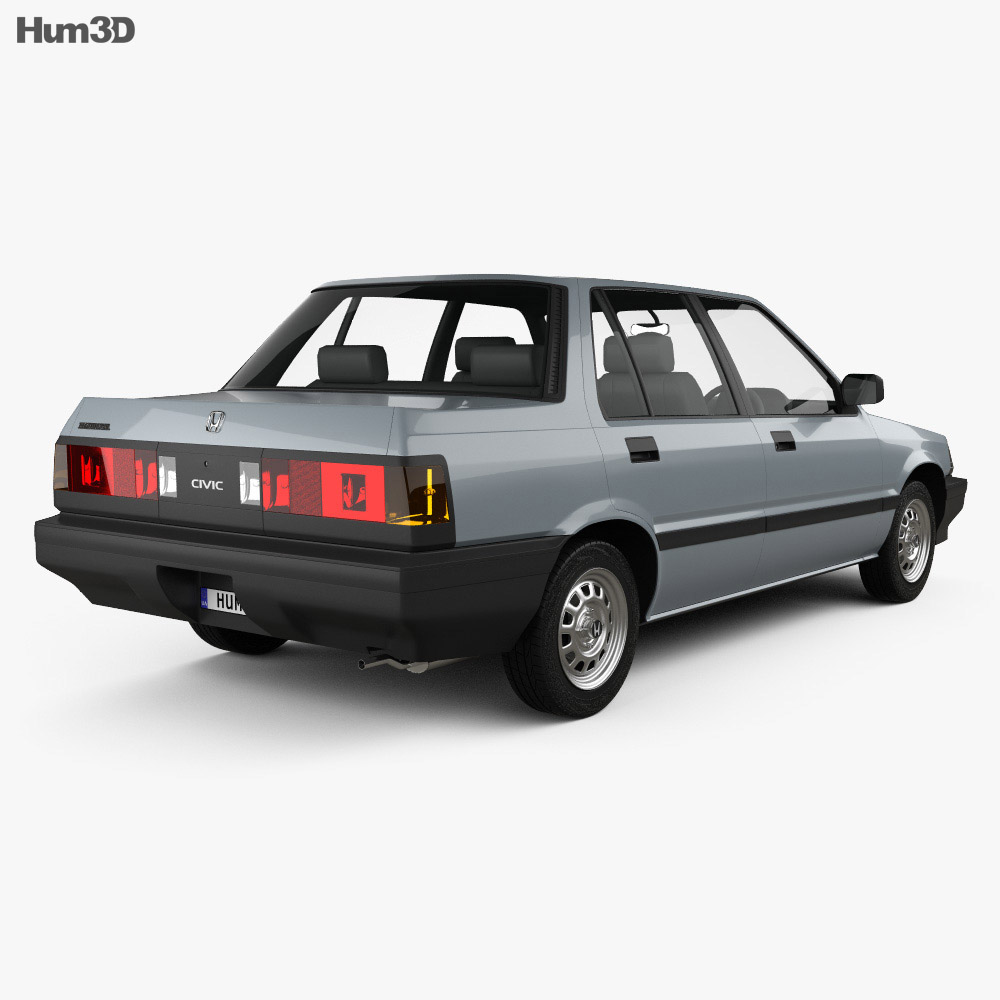Honda Civic sedan 1983 3D model - Download Sedan on 3DModels.org