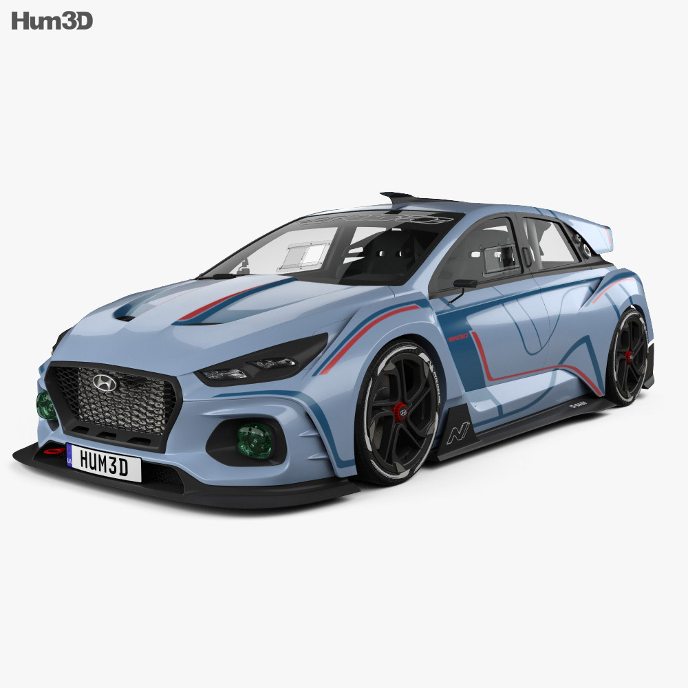 현대 RN30 컨셉카 2019 3D 모델 - 다운로드 Hatchback 켜기 3DModels.org