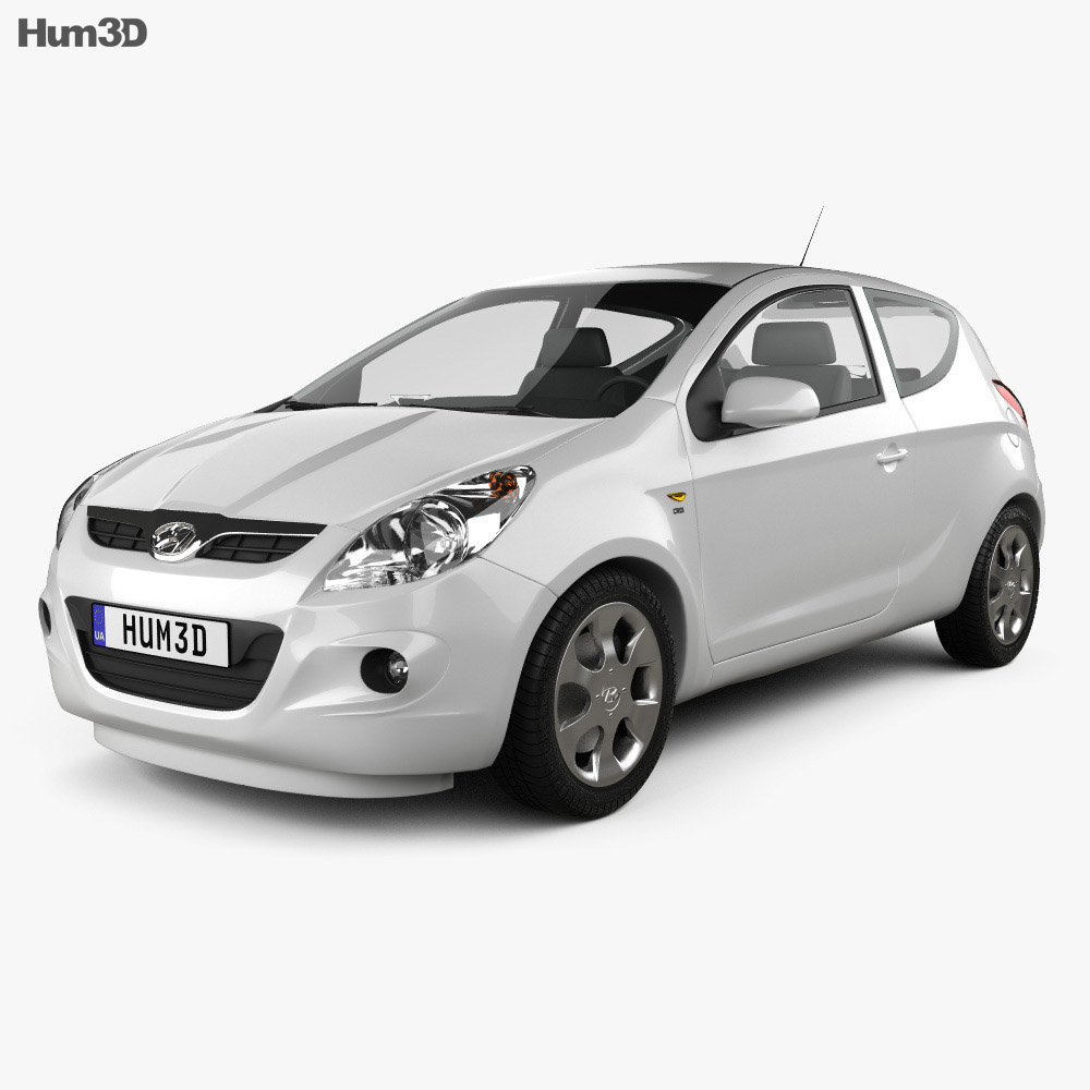 Hyundai i20 3-door 2010 3D model - Download Hatchback on 3DModels.org
