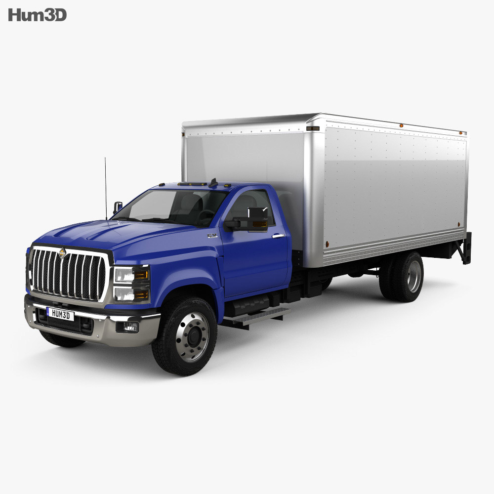 International CV Day Cab Dry Van 2021 3D model - Download Truck on ...
