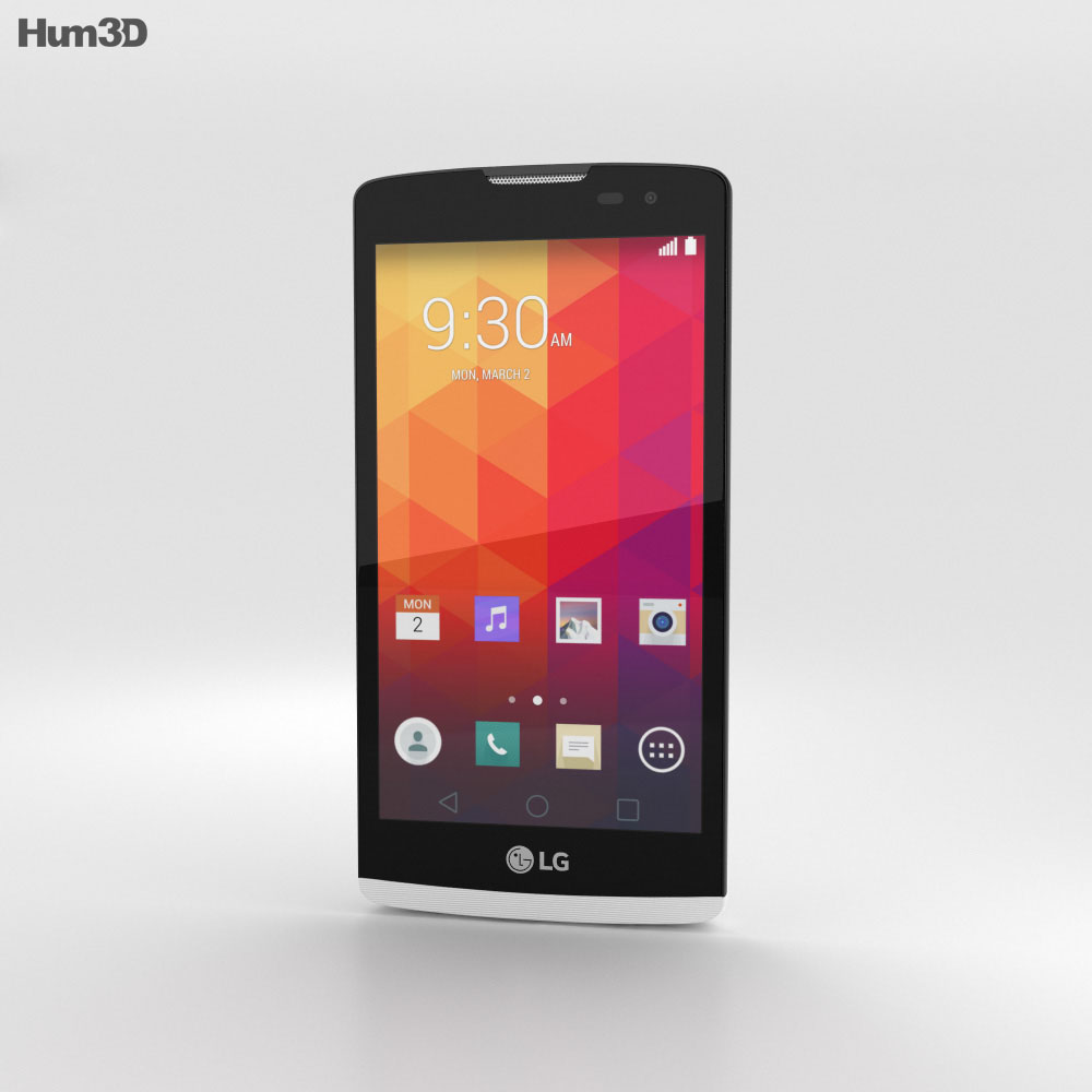 LG Leon White 3D model - Download Phones on 3DModels.org
