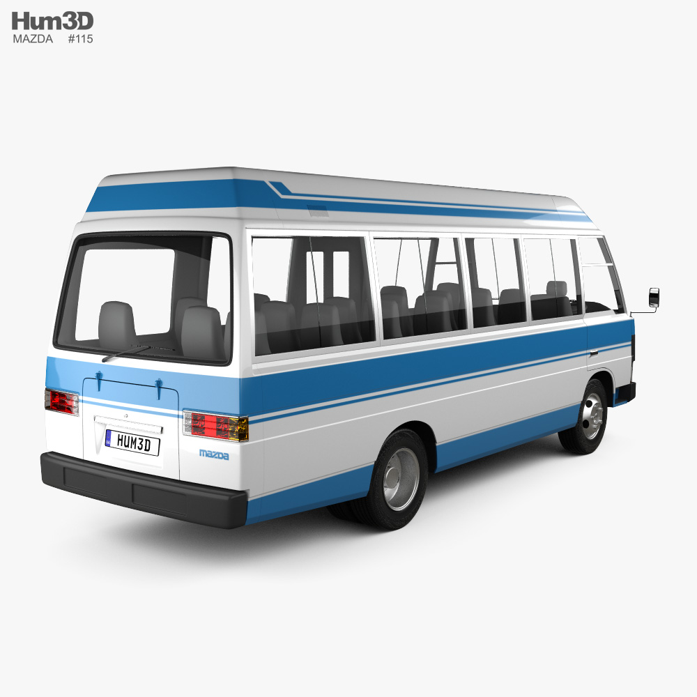 Mazda T3500 Mini bus 1996 3D model - Download Bus on 3DModels.org