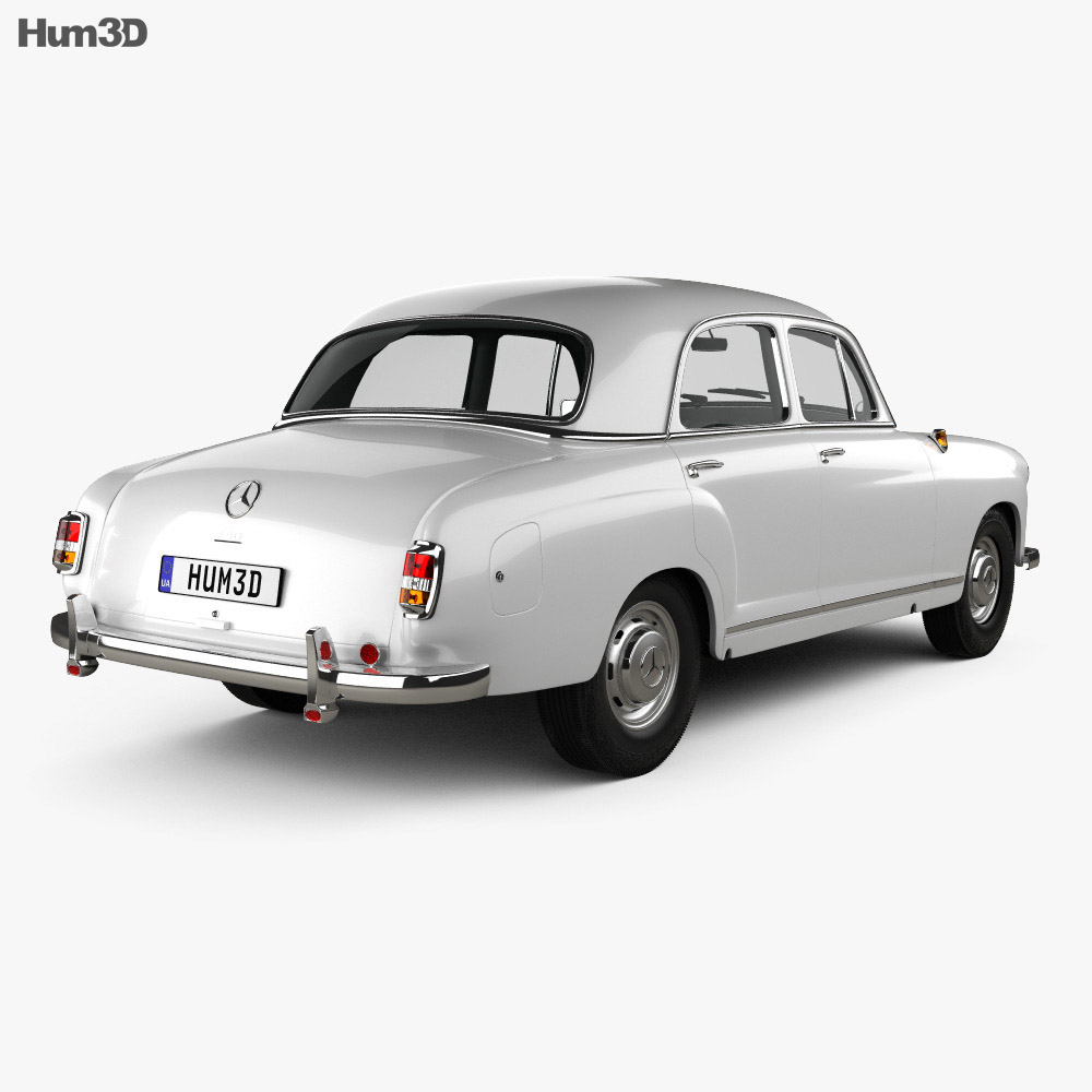 Mercedes-Benz Ponton 180 W120 1953 3D model - Download Sedan on ...