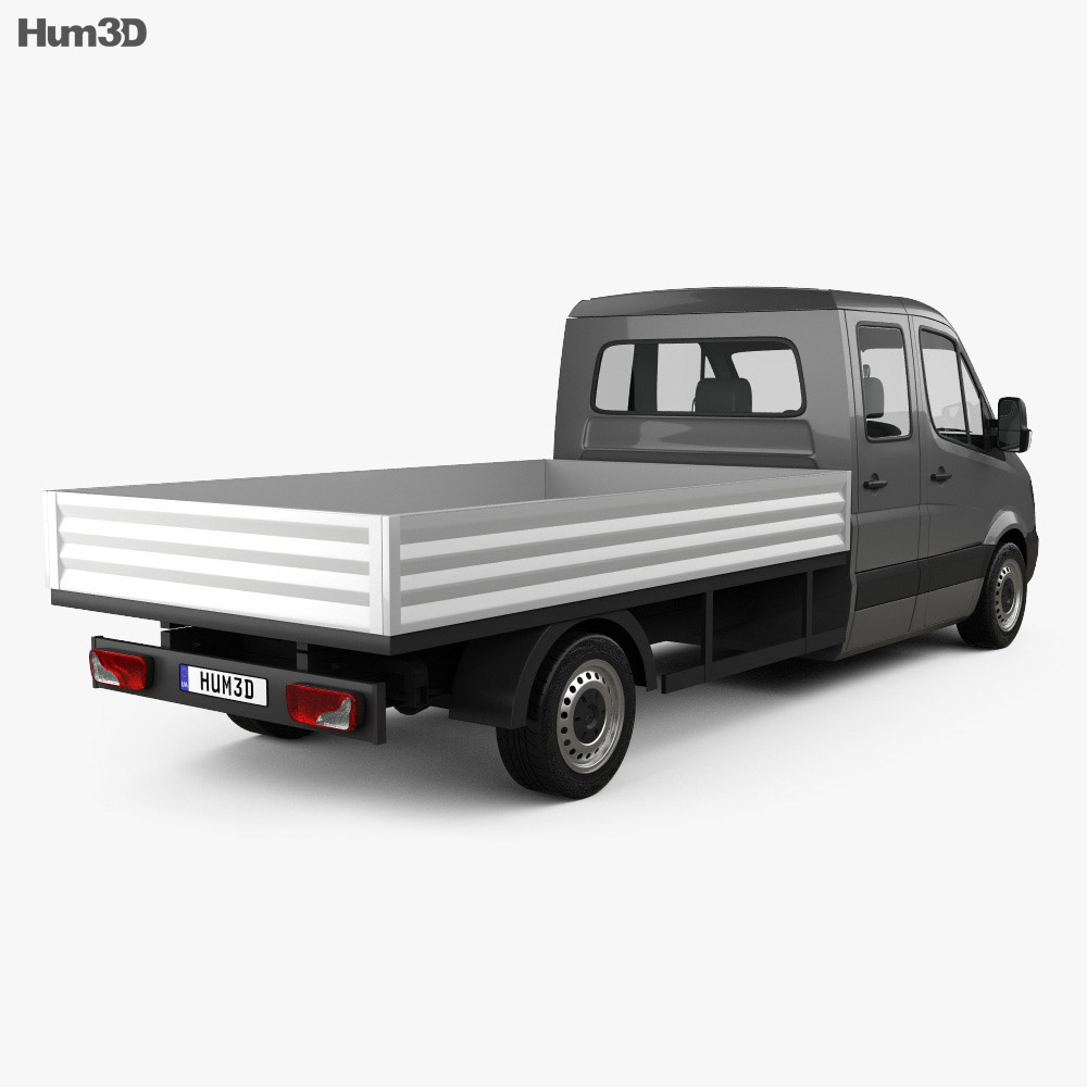 Mercedes-Benz Sprinter Drop Side Double Cab 2016 3D model - Download ...