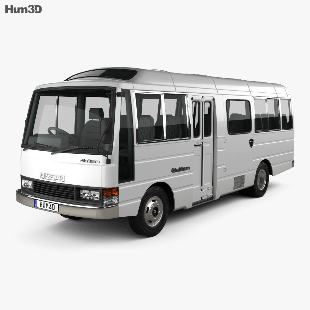 Nissan Civilian SWB bus 1982 3D model - Download Bus on 3DModels.org