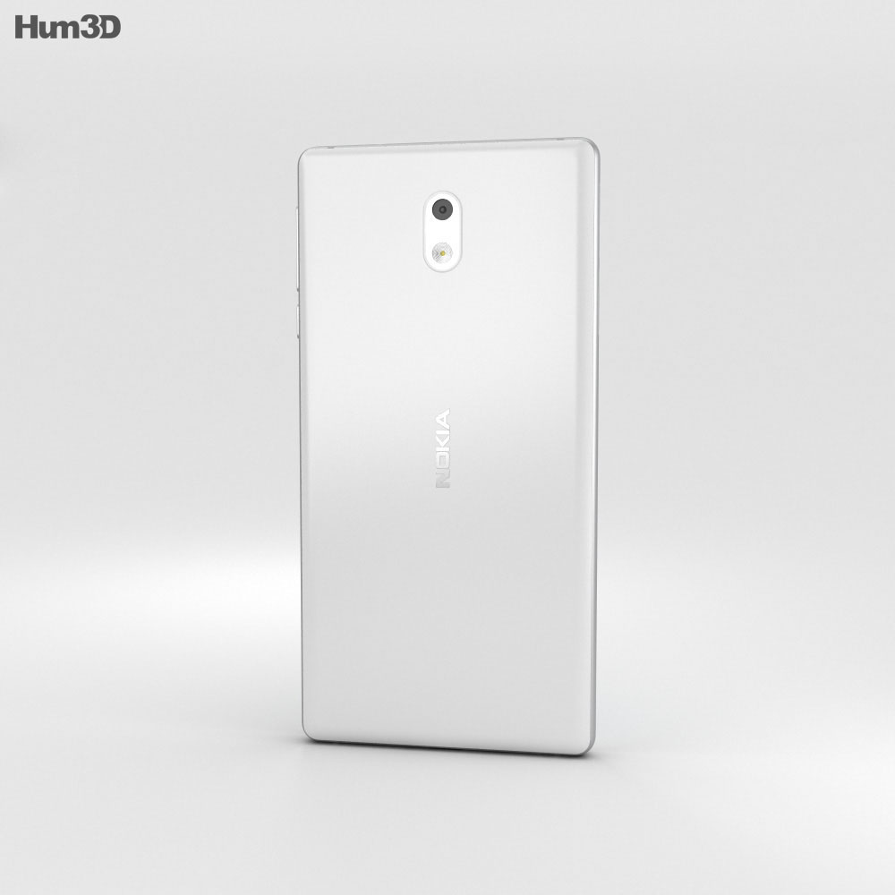 Nokia 3 Silver White 3D model - Download Phones on 3DModels.org
