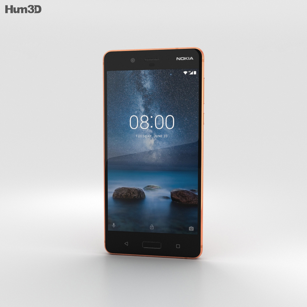 Nokia 8 Polished Copper 3D model - Download Phones on 3DModels.org