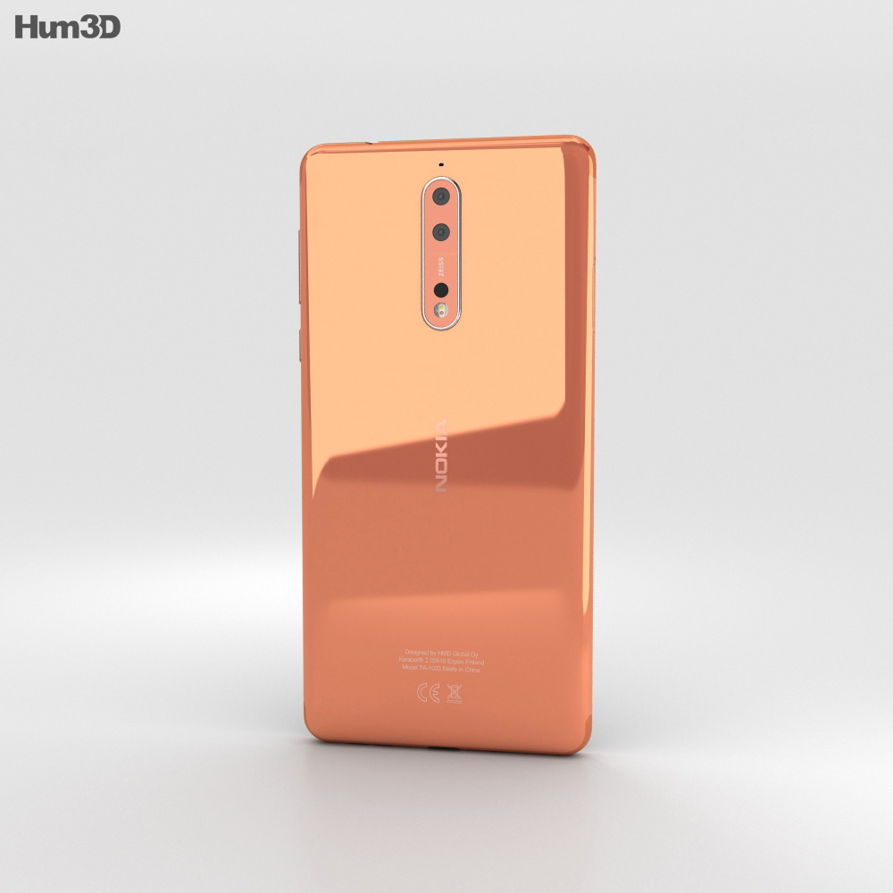Nokia 8 Polished Copper 3D model - Download Phones on 3DModels.org