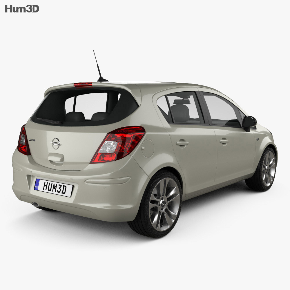 Opel Corsa D 5-door 2011 3D model - Download Hatchback on 3DModels.org
