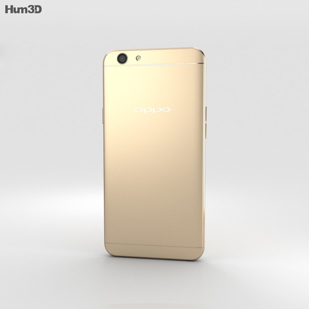 Oppo A59 Gold 3D model - Download Phones on 3DModels.org