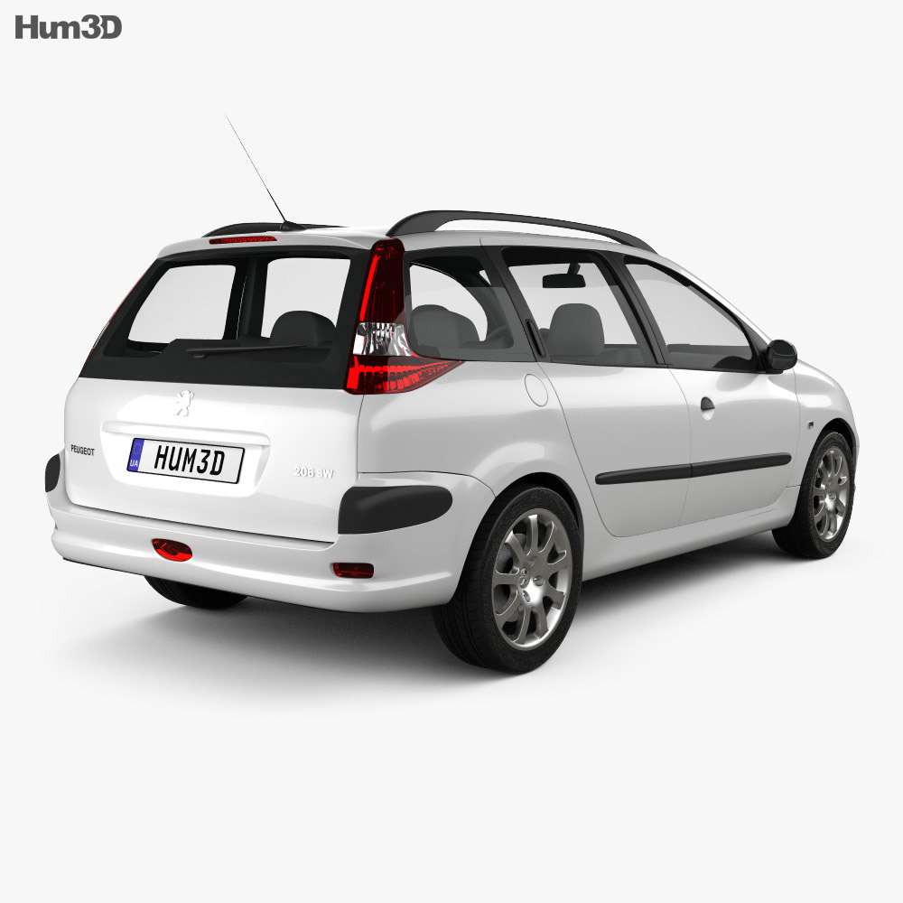 Peugeot 206 SW 2010 3D model - Download Wagon car on 3DModels.org