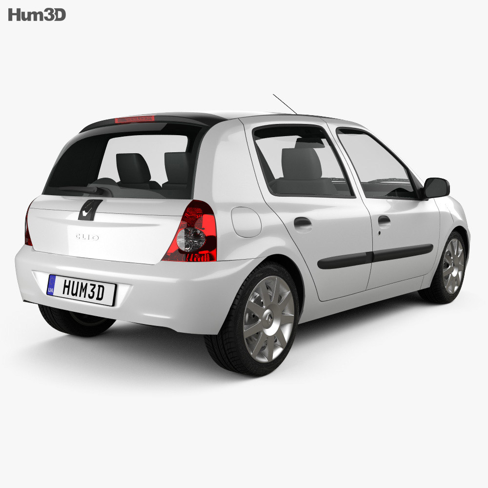 Renault Clio Mk2 5도어 2012 3D 모델 - 다운로드 Hatchback on 3DModels.org