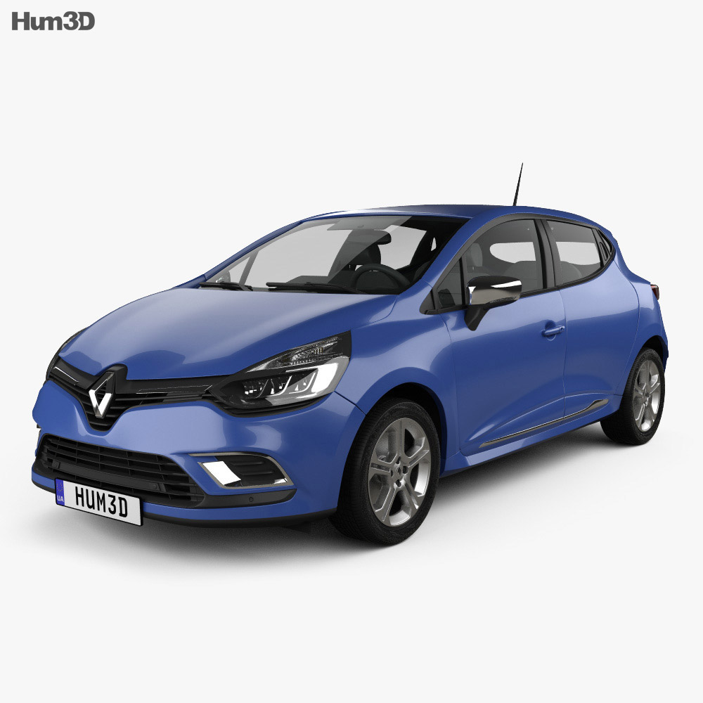 Renault Clio GT Line 5-door 2018 3D model - Download Hatchback on ...