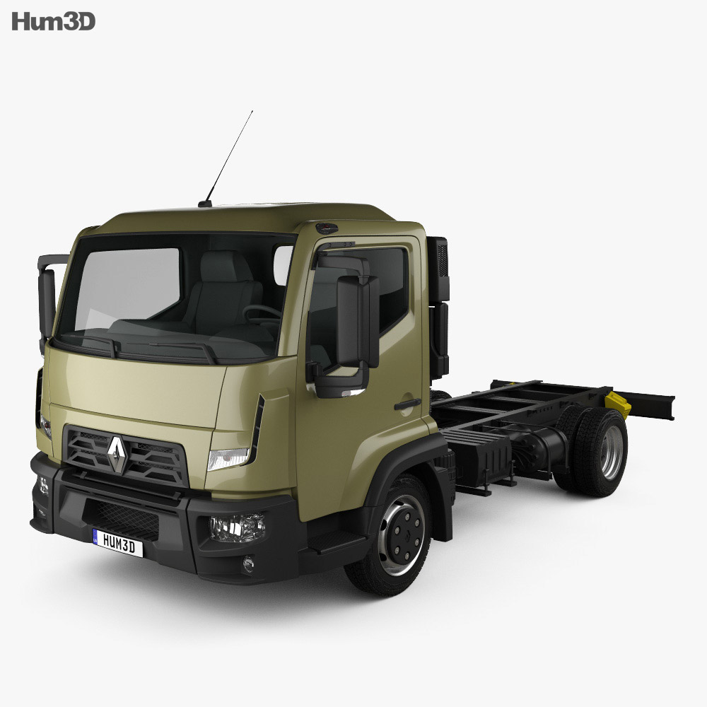 Renault D 7.5 Chassis Truck 2016 3D model - Download Truck on 3DModels.org