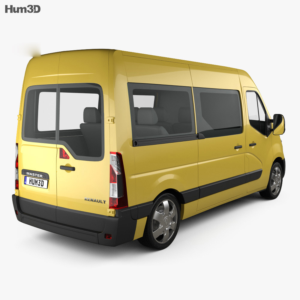 Renault Master Passenger Van 2014 3D model - Download Van on 3DModels.org