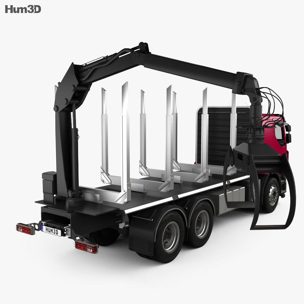 Renault Premium Lander Logging Truck 2014 3D model - Download Truck on ...
