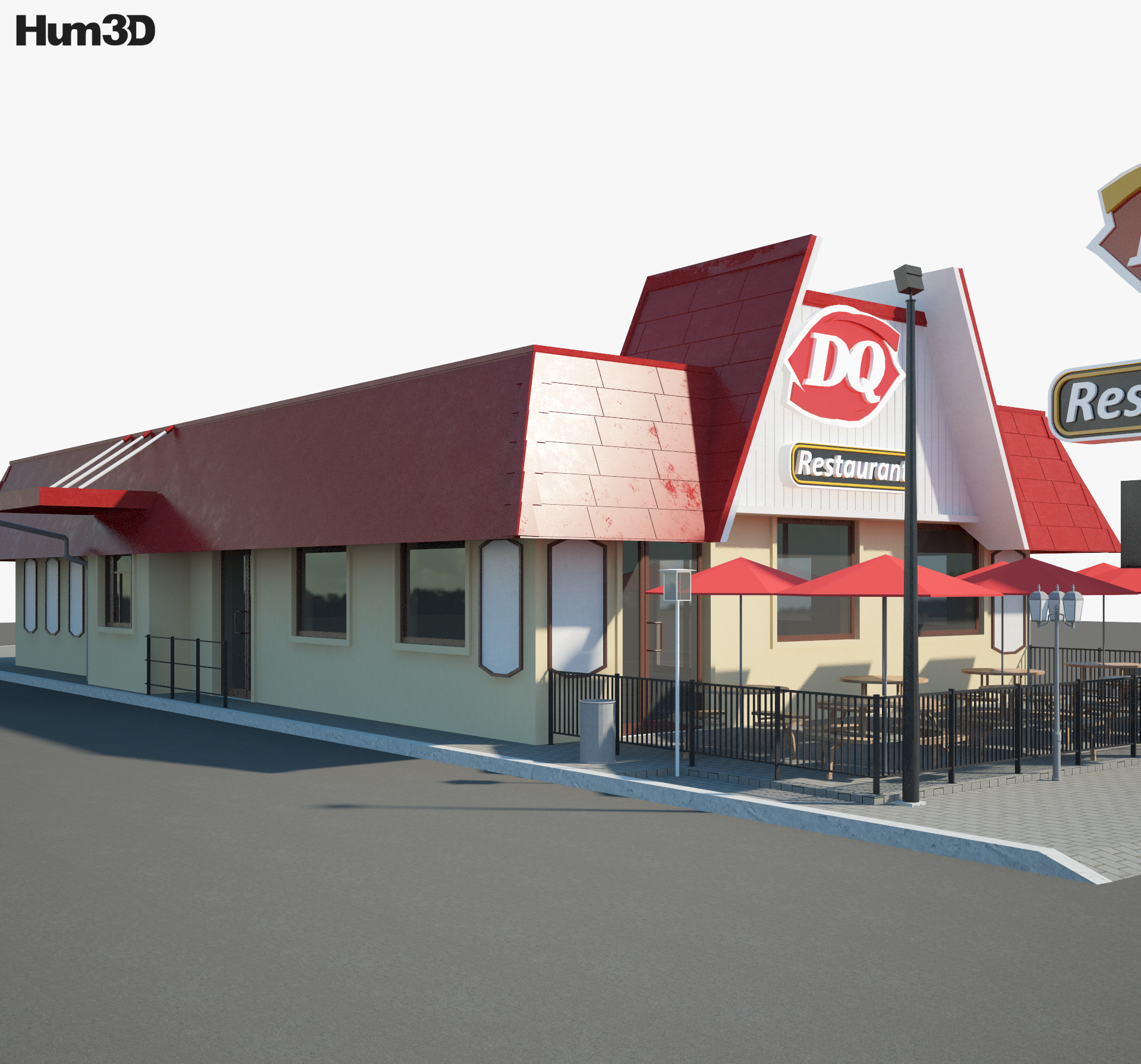 Dairy Queen Restaurant 03 3D model - Download Commercial Building on ...