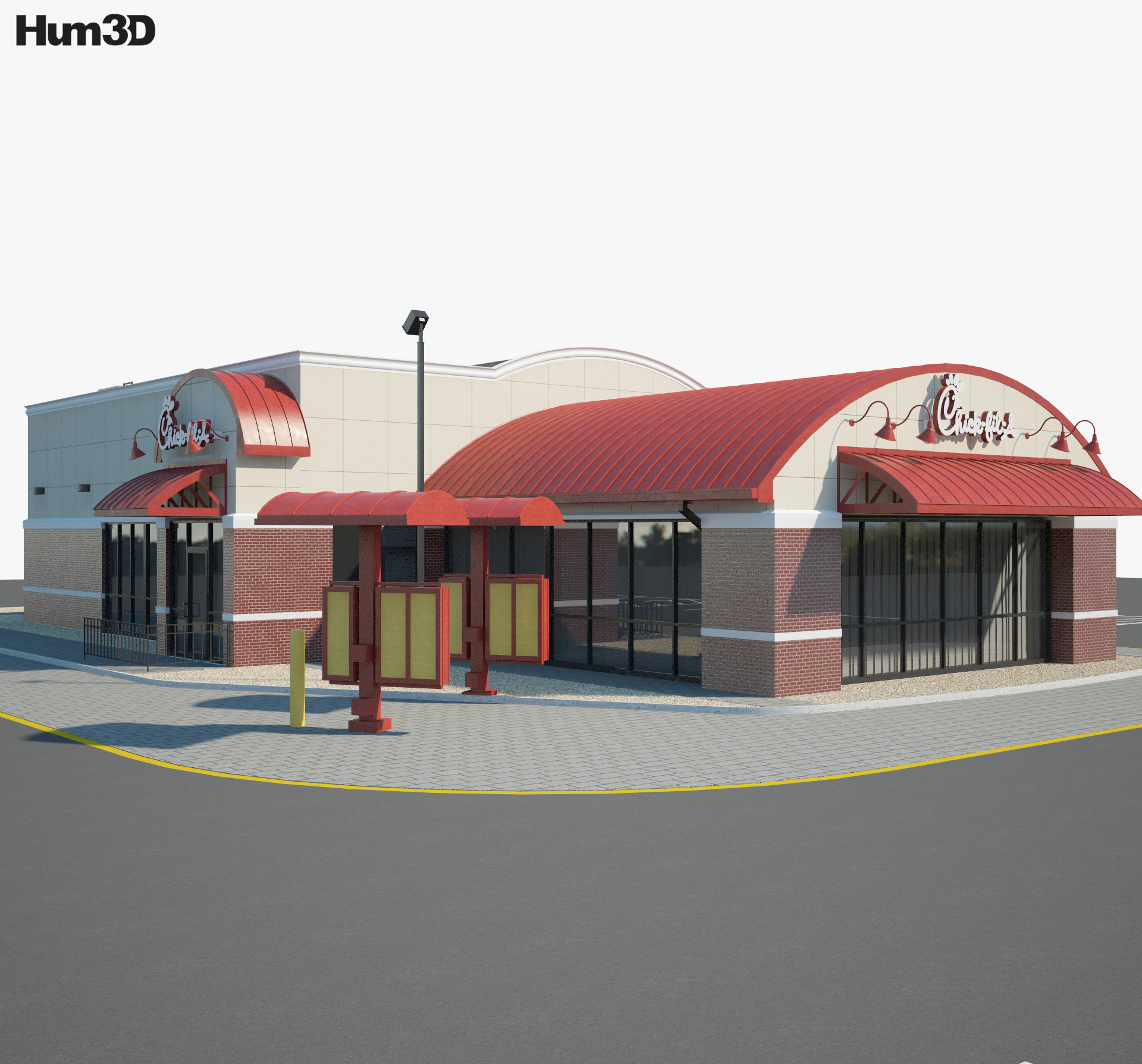 Chick-fil-A Restaurant 01 3D model - Download Commercial Building on ...