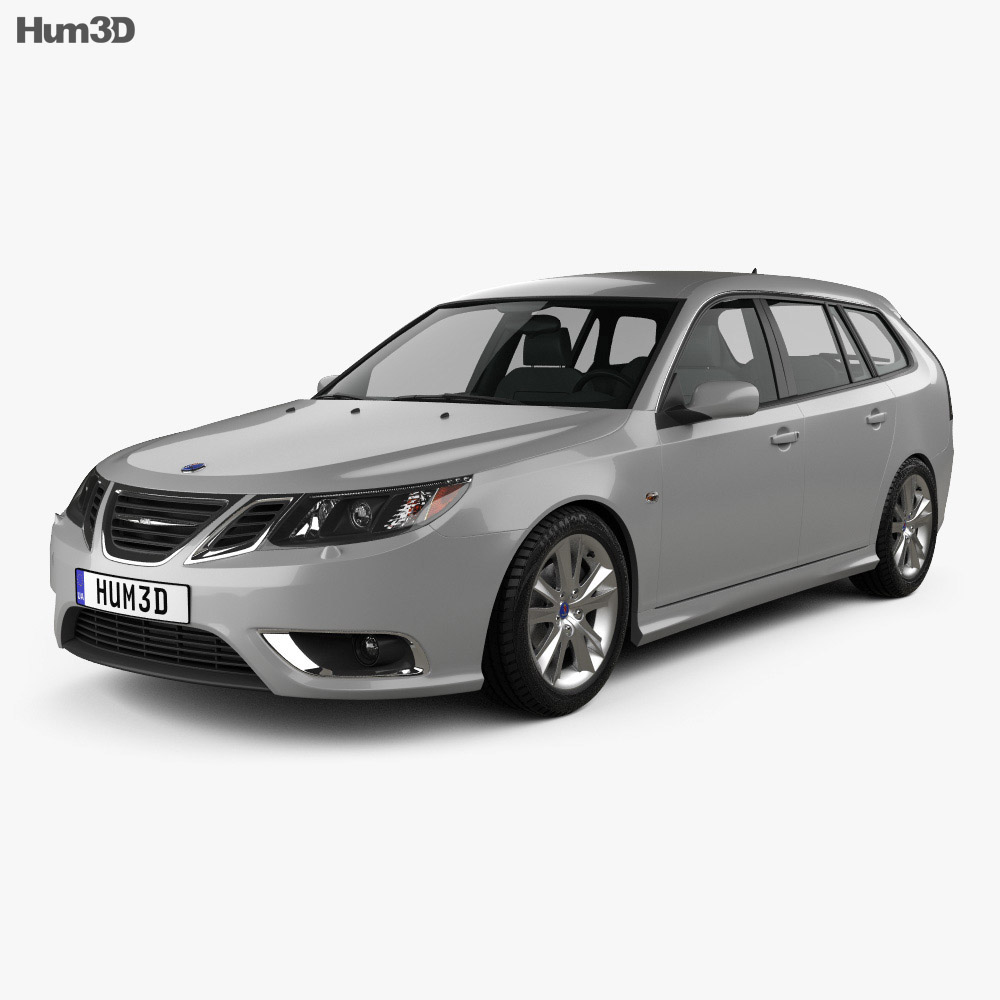 Saab 9-3 Sport Combi 2013 3D model - Download Wagon car on 3DModels.org