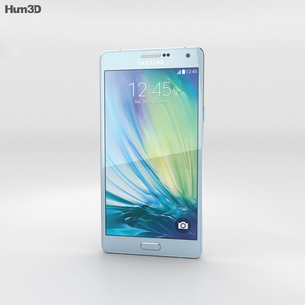 Samsung Galaxy A7 Light Blue 3D model - Download Phones on 3DModels.org