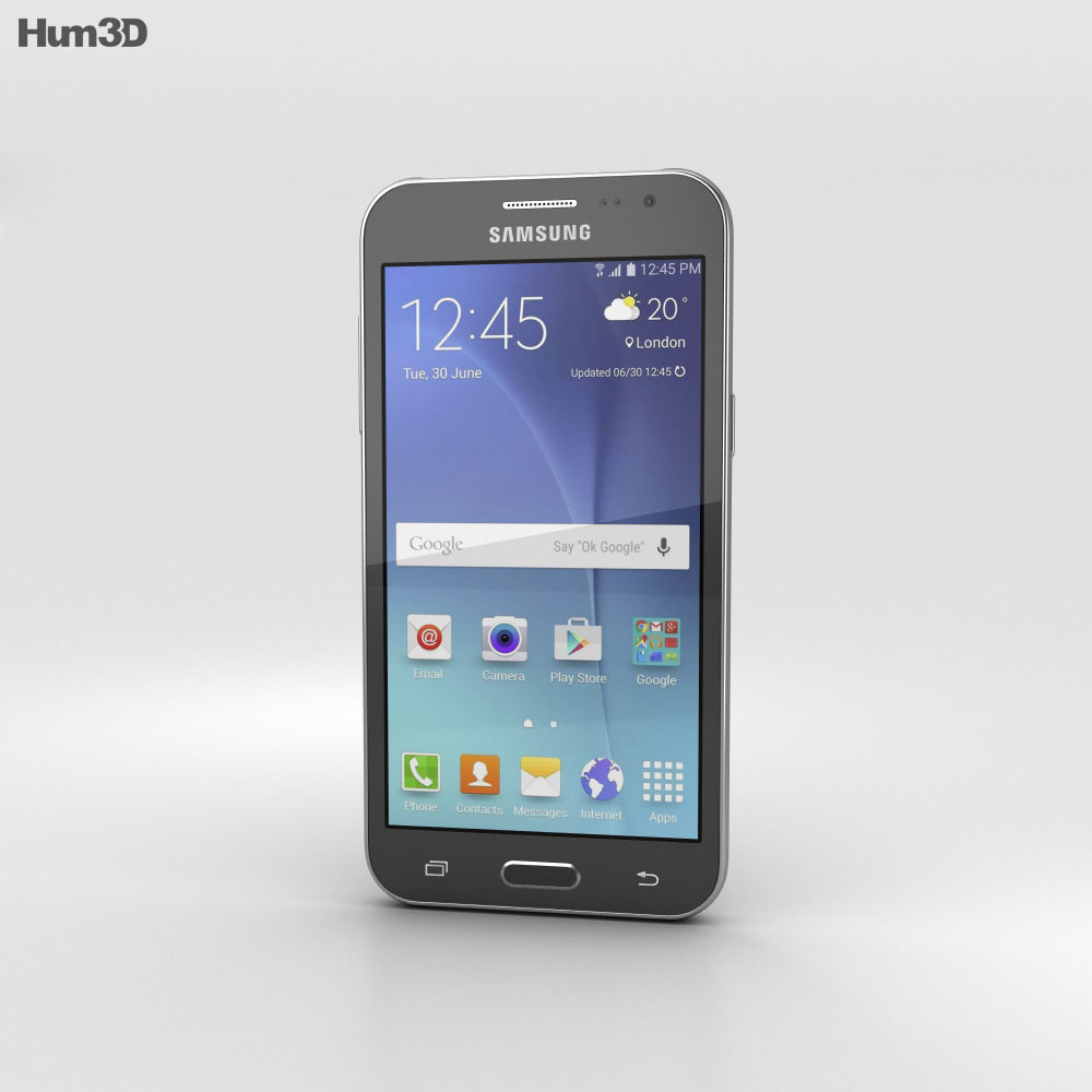 Samsung Galaxy J2 Black 3D model - Download Phones on 3DModels.org