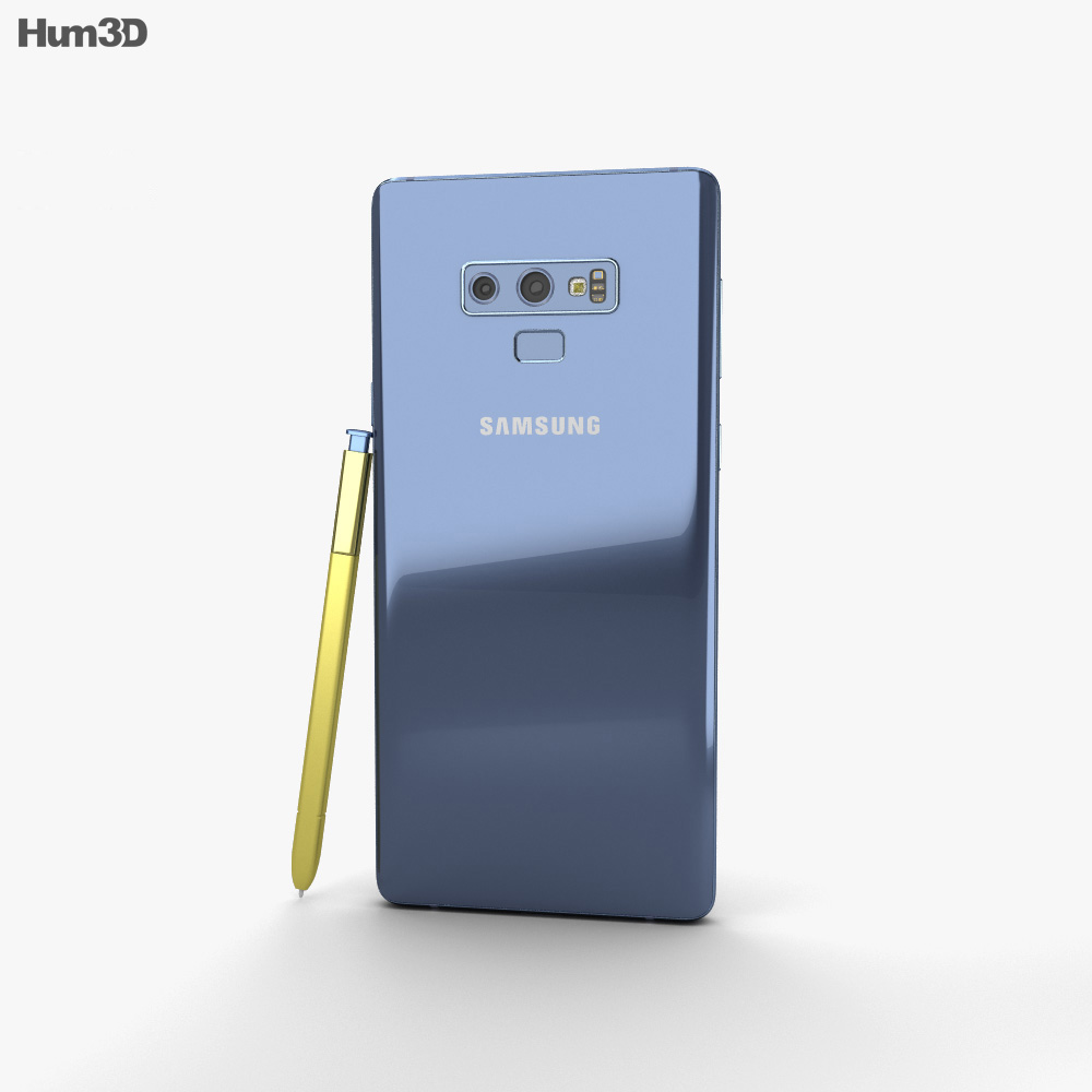 Samsung Galaxy Note 9 Ocean Blue с Желтым S Pen 3D модель - Скачать ...