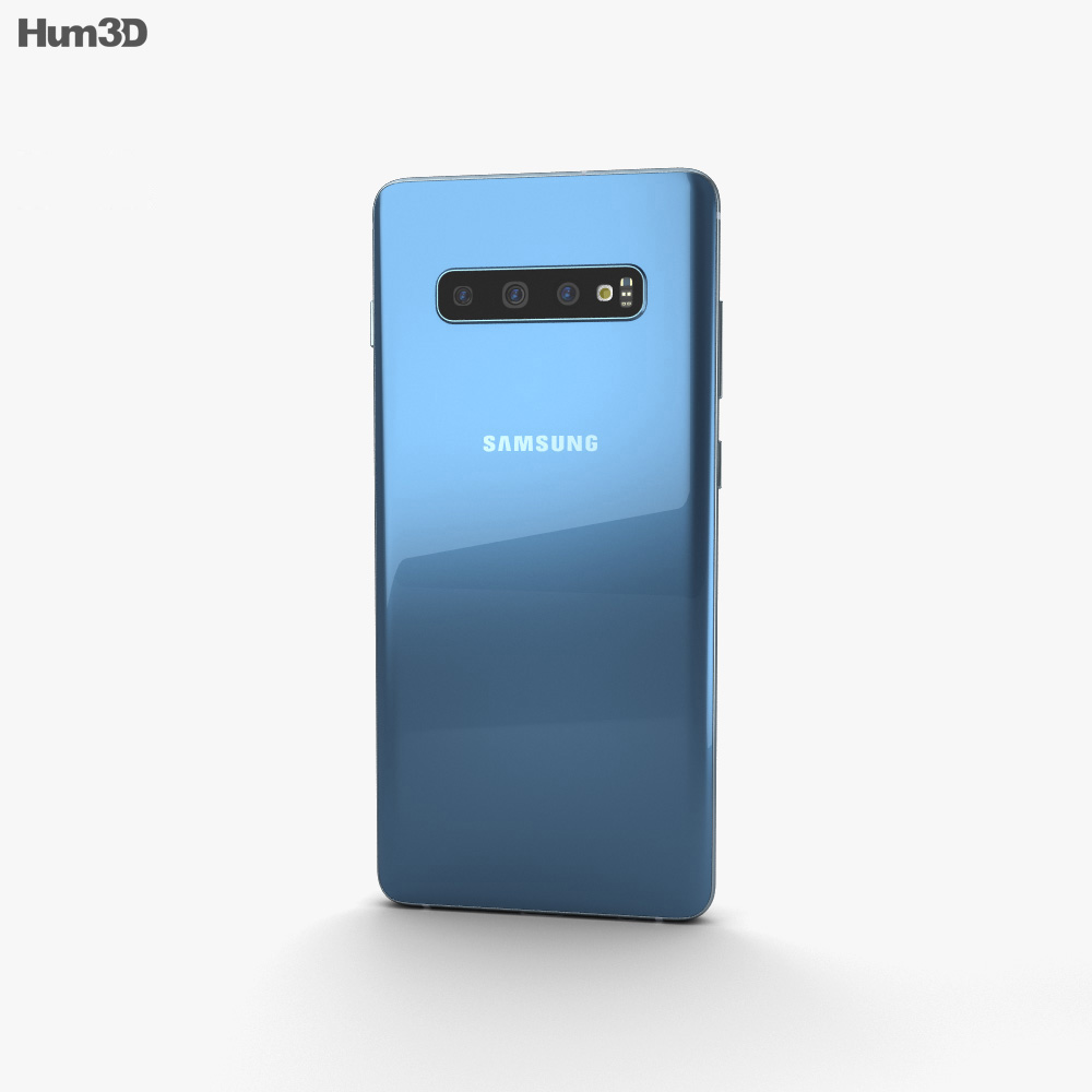 Samsung Galaxy S10 Plus Prism Blue 3D model - Download Phones on ...
