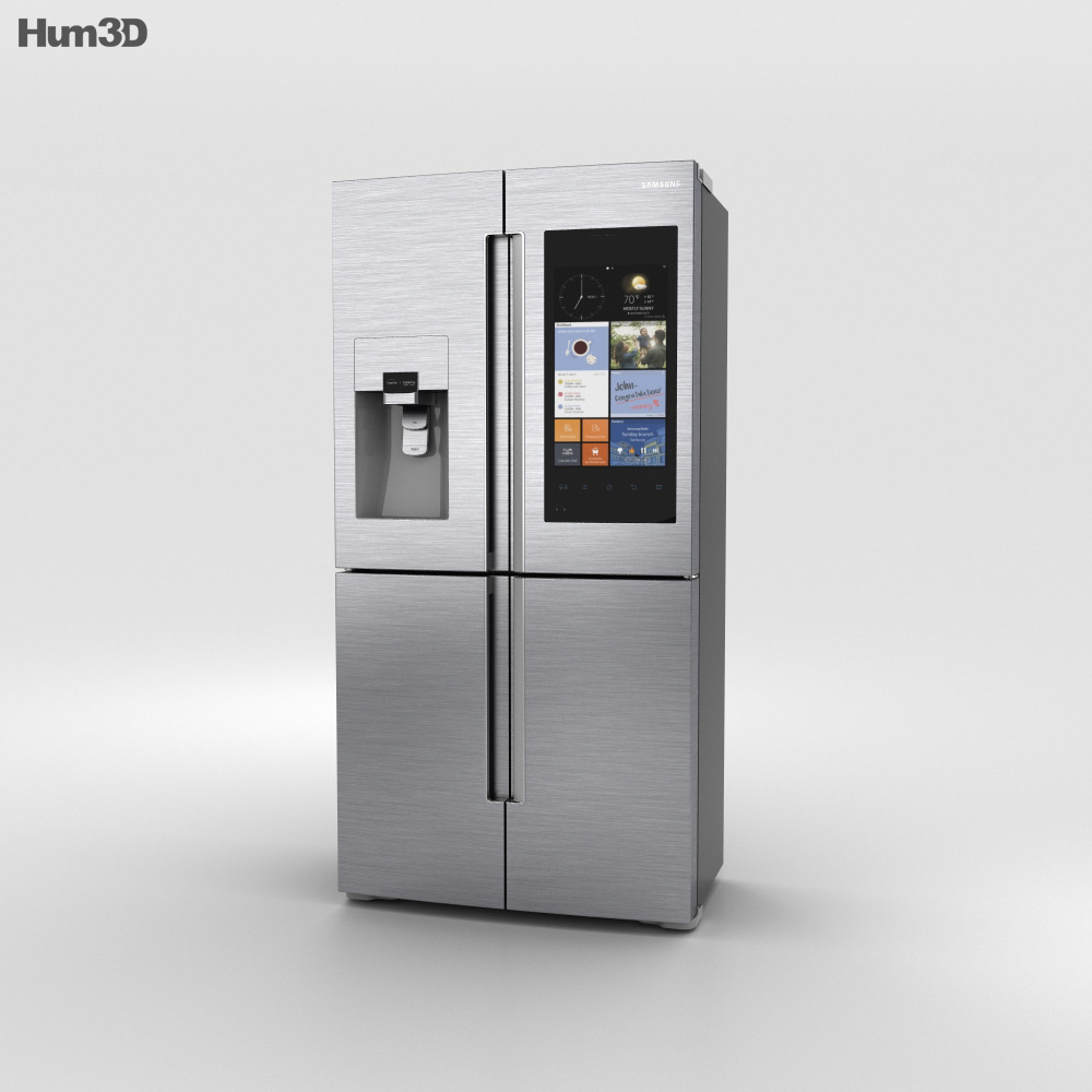 Samsung Smart Hub Fridge 3D model - Download Home Appliances on ...