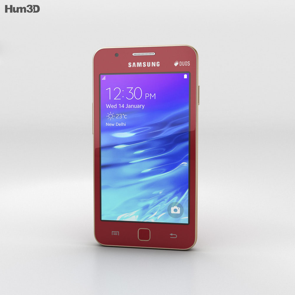 Samsung Z1 Wine Red 3D model - Download Phones on 3DModels.org