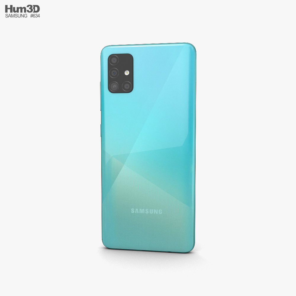 Samsung Galaxy A51 Blue 3D model - Download Phones on 3DModels.org