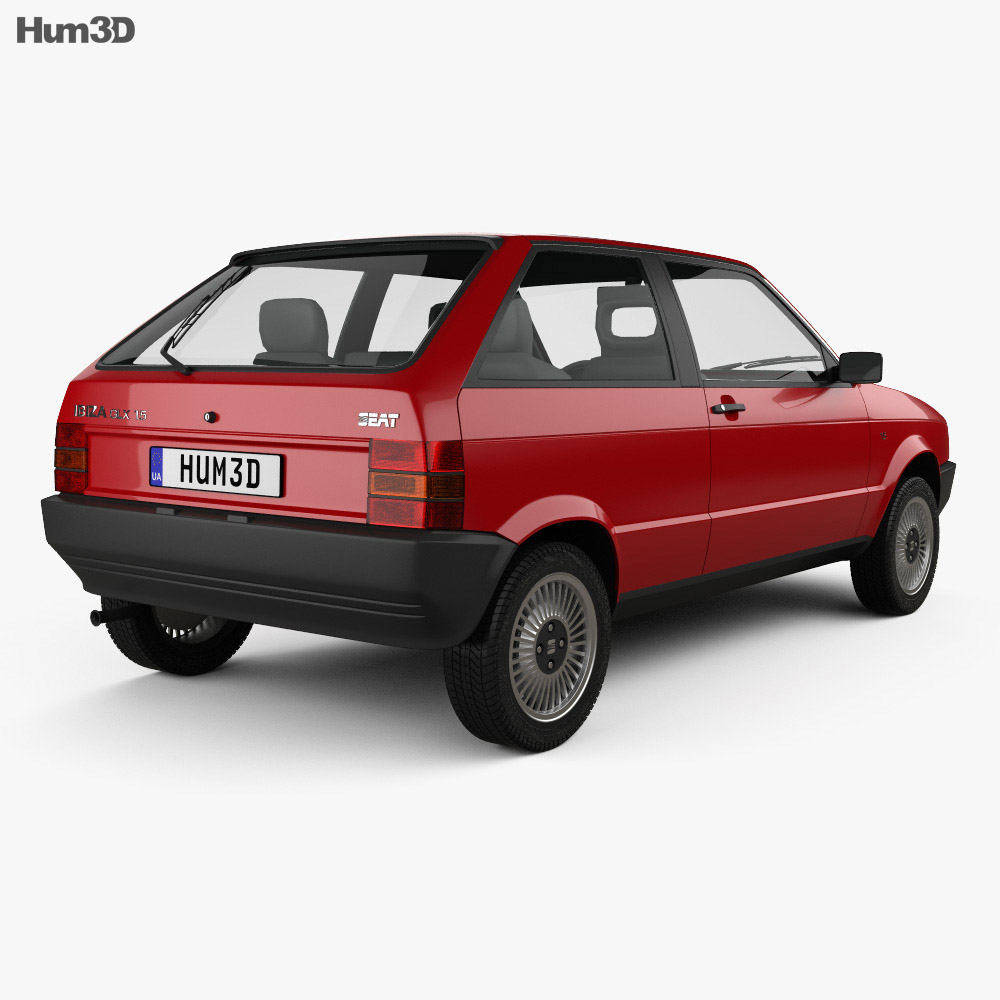 Seat Ibiza 3-door 1993 3D model - Download Hatchback on 3DModels.org