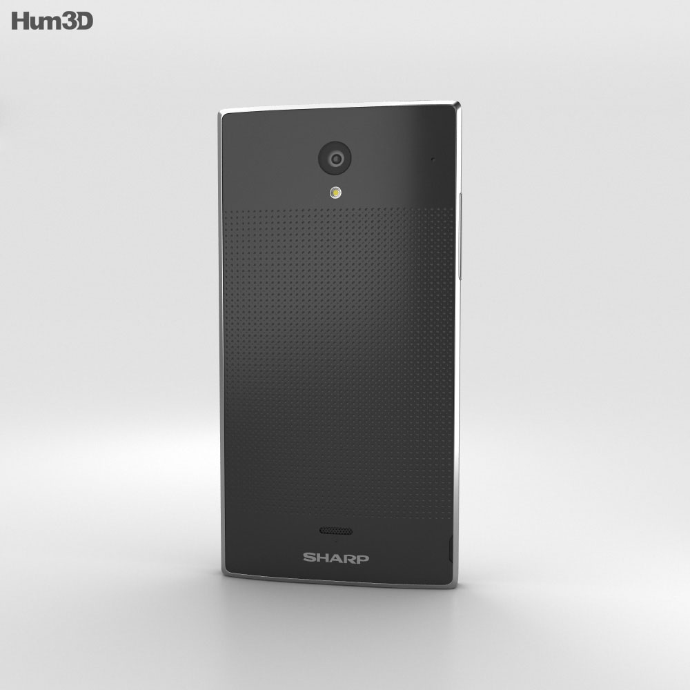 Sharp Aquos Crystal Black 3D model - Download Phones on 3DModels.org