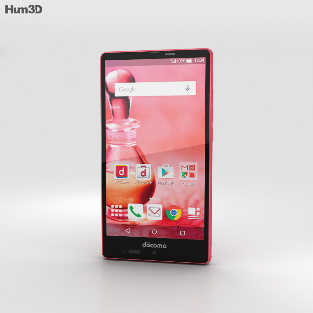 Sharp Aquos Ever SH-04G Pink 3D model - Download Phones on 3DModels.org