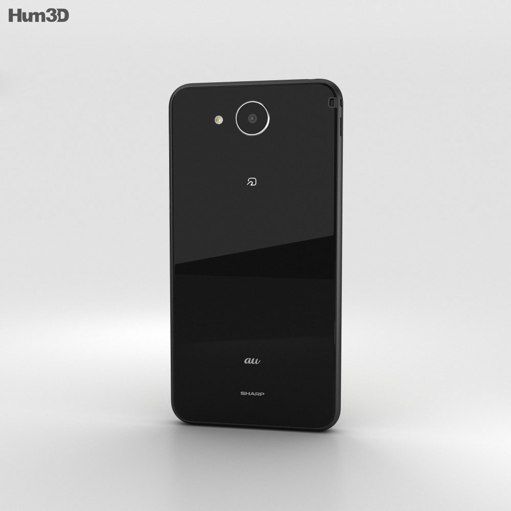 Sharp Aquos U SHV35 Black 3D model - Download Phones on 3DModels.org
