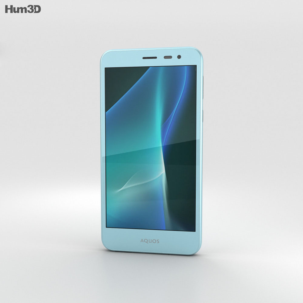 Sharp Aquos U SHV35 Blue 3D model - Download Phones on 3DModels.org