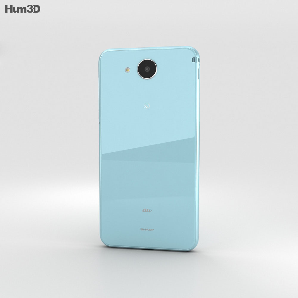 Sharp Aquos U SHV35 Blue 3D model - Download Phones on 3DModels.org