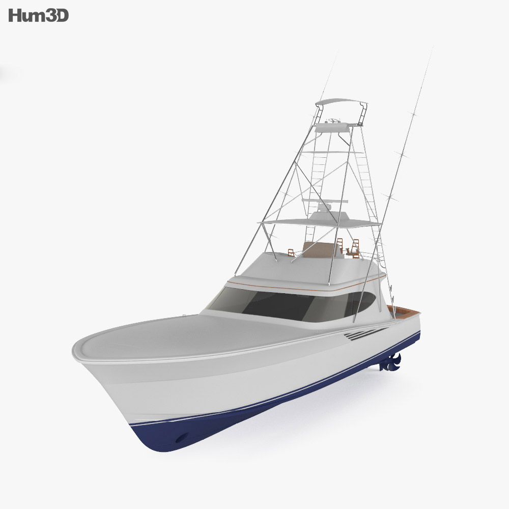Hatteras GT65 Carolina Sportfishing Yacht 3D model - Download Yacht on ...
